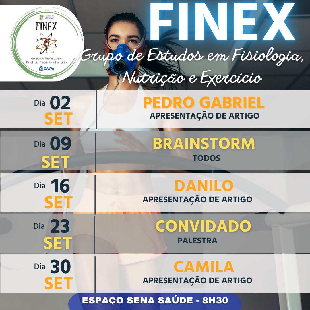 FINEX | Cronograma – Mês de Setembro